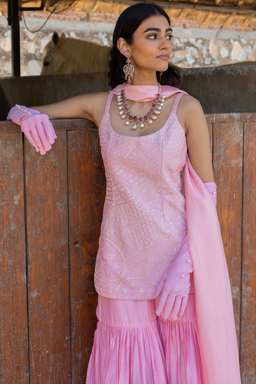 Punit Balana | Pink Noor Sharara Set – LIVEtheCOLLECTIVE