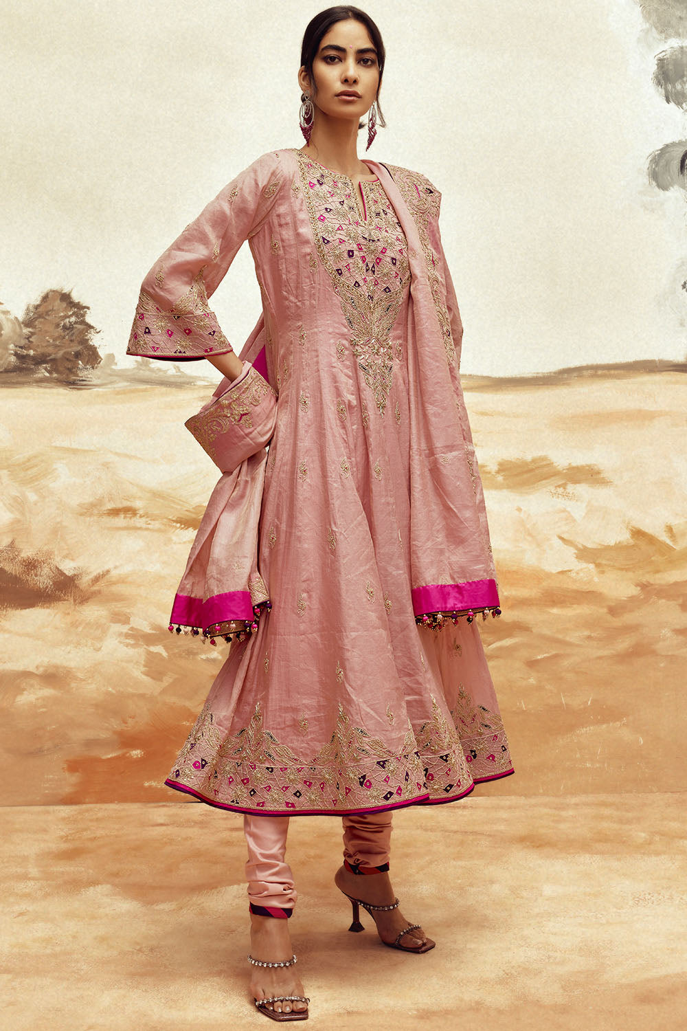 Punit Balana | Dusky Pink Johari Anarkali Set – LIVEtheCOLLECTIVE